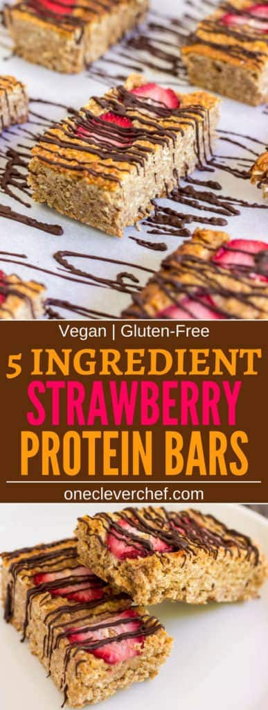 Strawberry Protein Bars - One Clever Chef