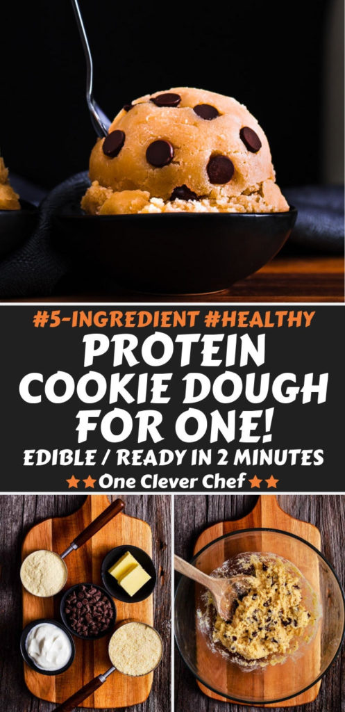Protein Powder Cookie Dough For One (Edible, Healthy) - One Clever Chef