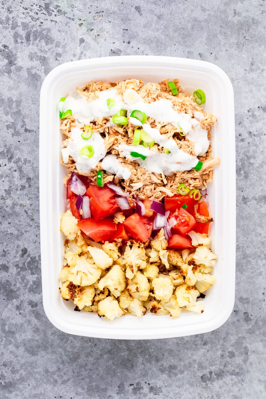 Shredded Buffalo Chicken Meal Prep Bowls - One Clever Chef