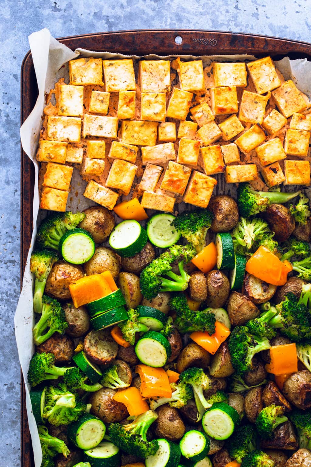 Sheet Pan Buffalo Tofu Meal Prep - One Clever Chef