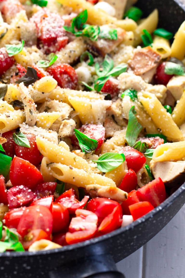 One Pan Creamy Garlic Parmesan Chicken Pasta - One Clever Chef