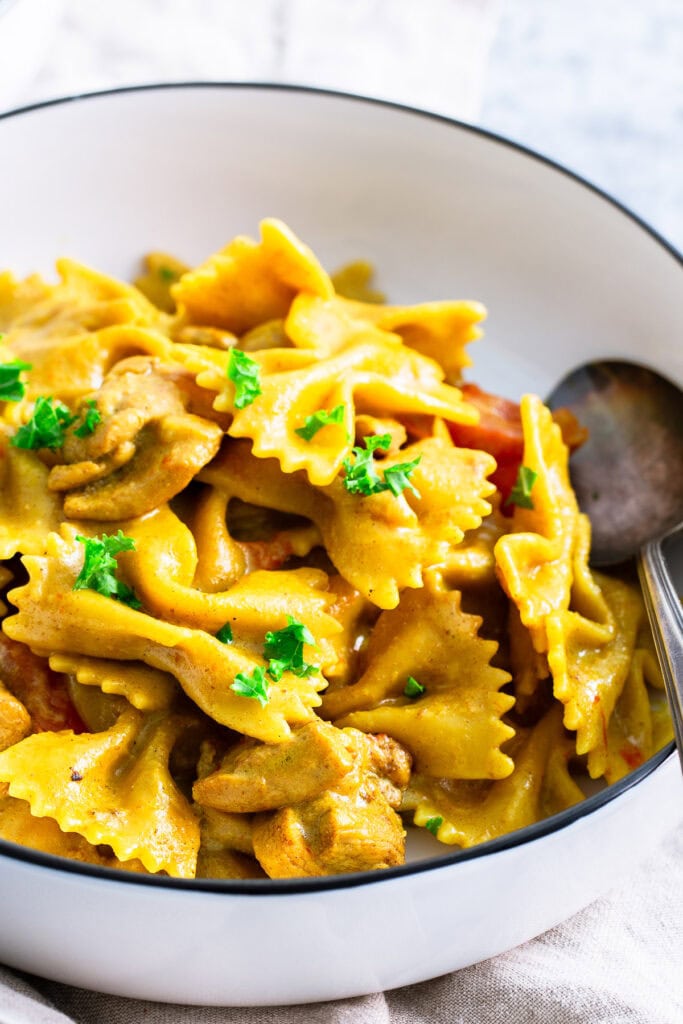 Chicken Curry Pasta - Healthy, One Pan - One Clever Chef