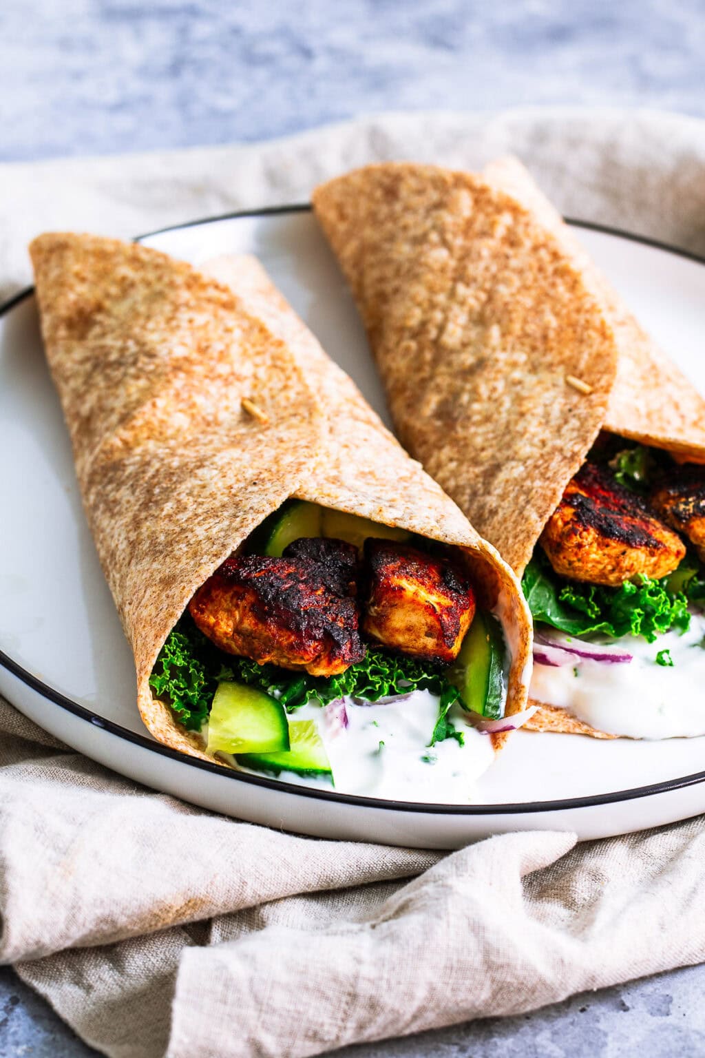 Tandoori Chicken Tikka Wraps - One Clever Chef